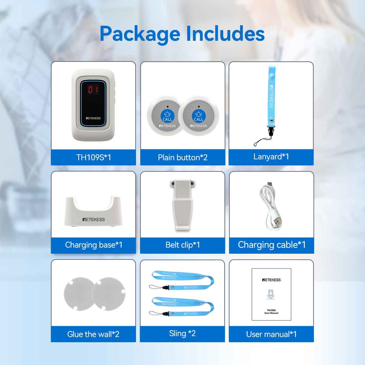 Medical Alert Systems For Seniors Retekess TH106 Wireless Caregiver ...